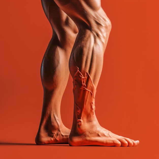 Premium Ai Image Closeup Of A Bent Leg Showing A Muscular