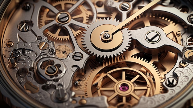 Premium AI Image | closeup clock mechanism Premium AI Image | closeup clock mechanism