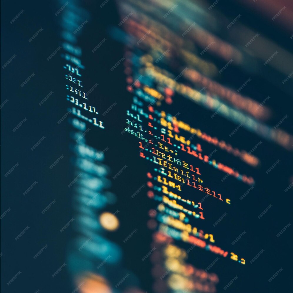 A closeup of code being written in a programming language with syntax highlighting and debugging ...