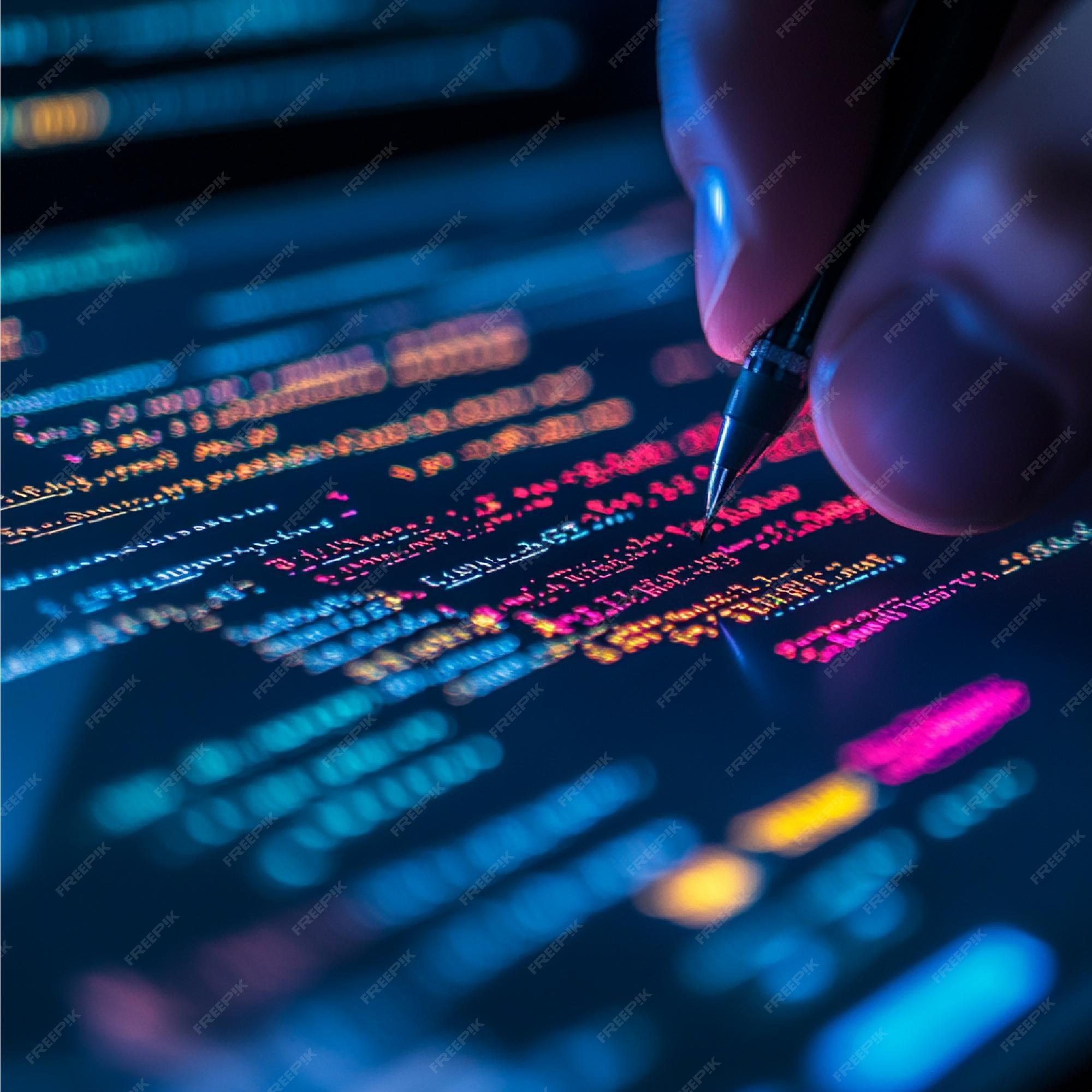 A closeup of code being written in a programming language with syntax ...