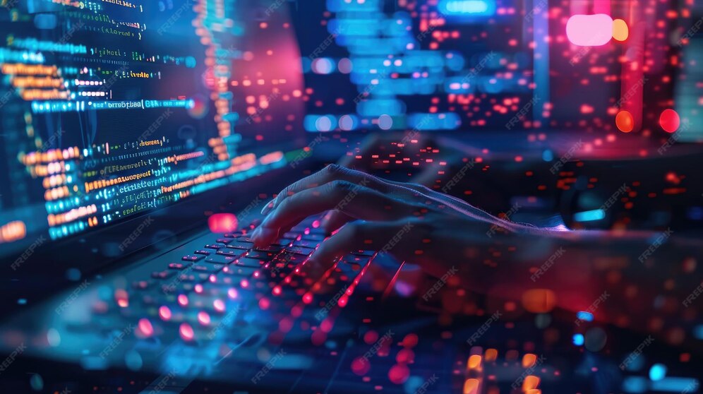 Closeup Coding Html And Programming On Screen Laptop Development Web Developer Premium Ai