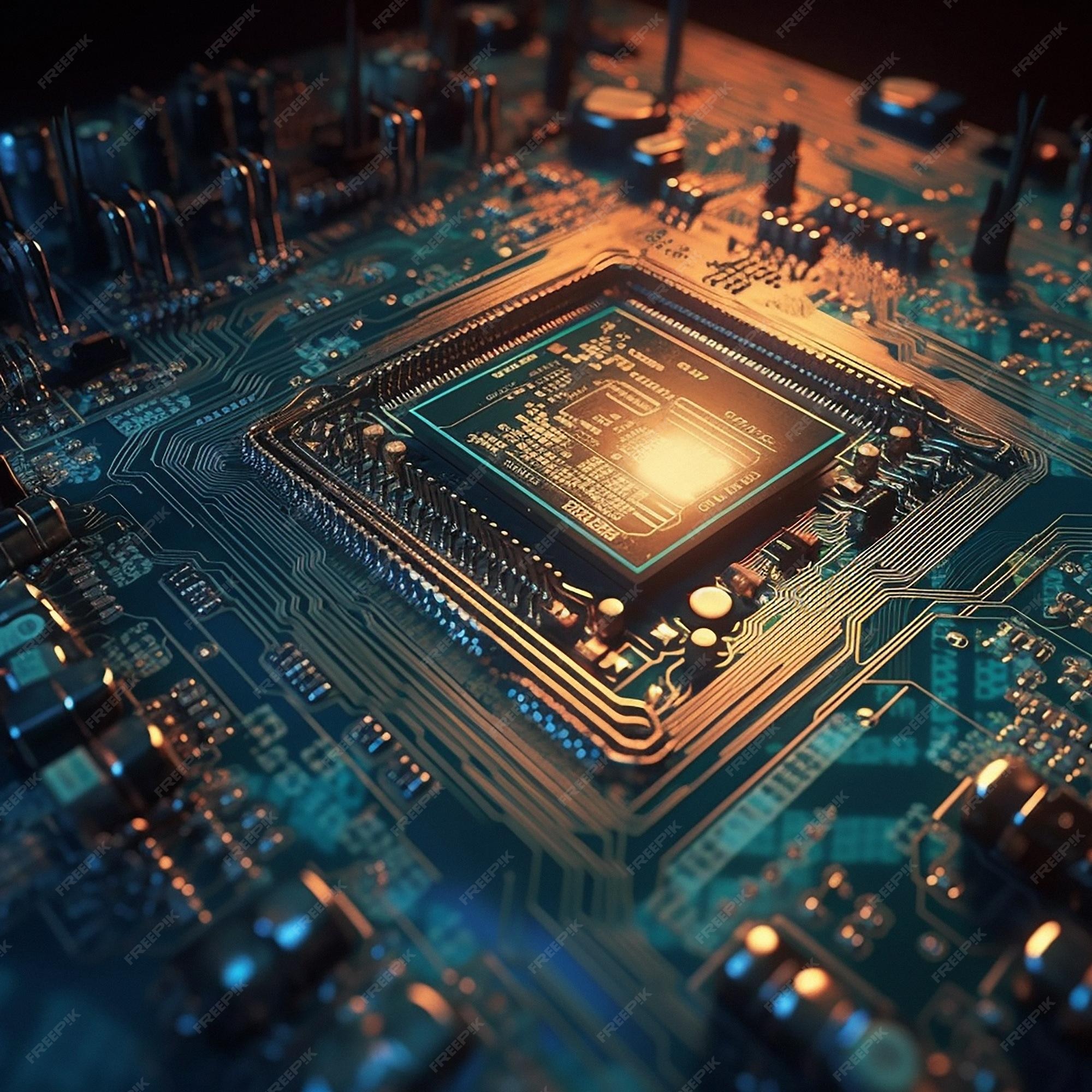 Premium Photo Closeup Cpu And Motherboard With Circuit Microchip And Hardware For Information