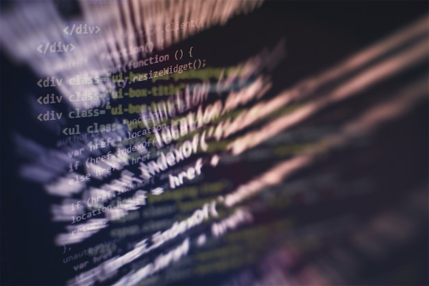 Premium Photo Closeup Developing Programming And Coding Technologies Developer Working On Web
