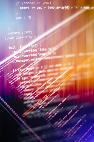 Premium Photo | Closeup developing programming and coding technologies ...