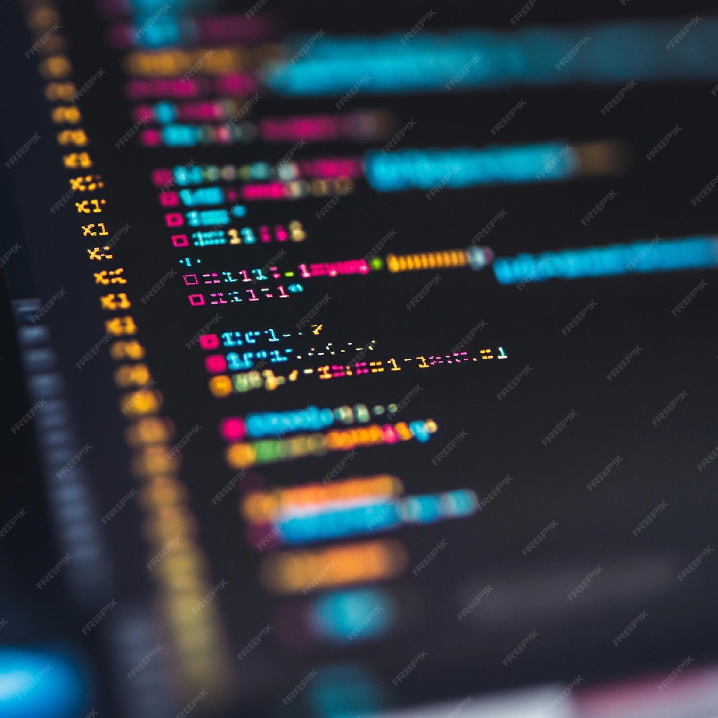 A closeup of a frontend code editor with HTML CSS and JavaScript | Premium AI-generated image