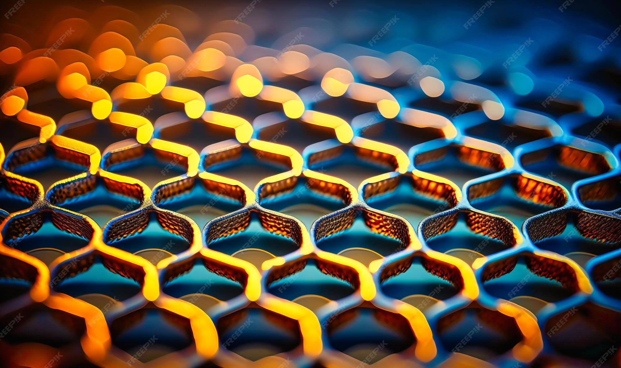 Premium Photo A Closeup Of Graphenes Distinctive Honeycomb Lattice