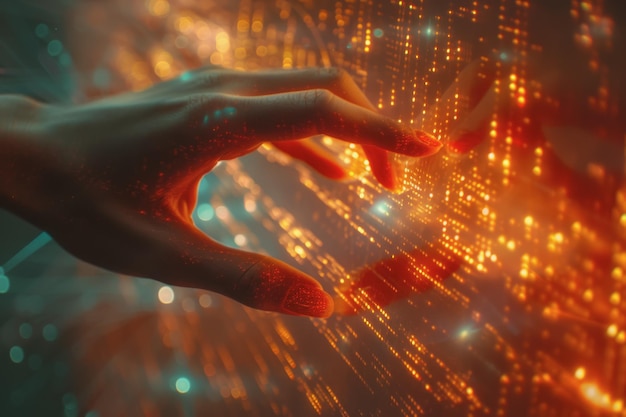 Premium Photo | Closeup hand that touches on digital IoT AI chatbot ... Premium Photo | Closeup hand that touches on digital IoT AI chatbot ...