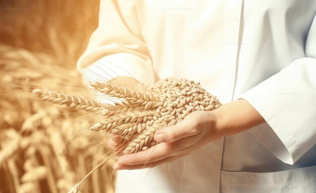Premium AI Image | Closeup hands worker holds grain for production of ... Premium AI Image | Closeup hands worker holds grain for production of ...