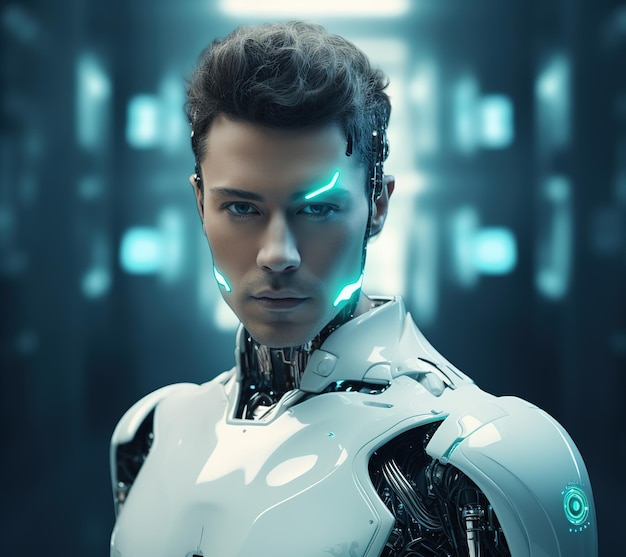 Premium AI Image | Closeup of Handsome Male Humanoid Robot Premium AI Image | Closeup of Handsome Male Humanoid Robot
