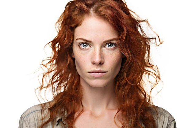 Premium Ai Image Closeup Portrait Of A Beautiful Young Redhead Woman