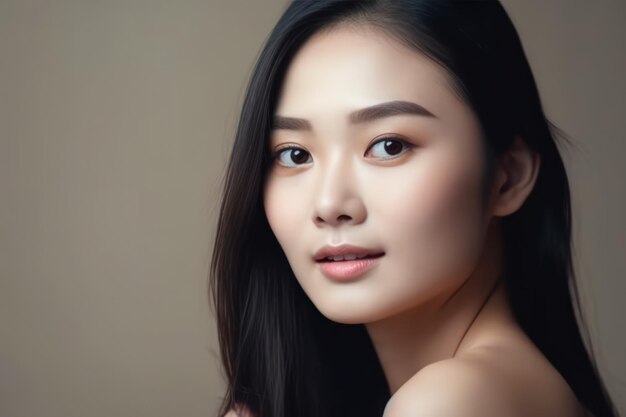 Premium Photo Closeup Portrait Of Beauty Asian Woman With Fair
