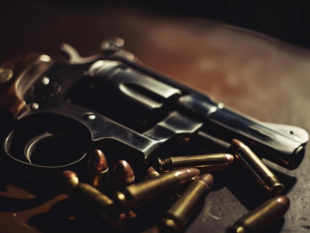 CloseUp of Revolver and Bullets | Premium AI-generated image CloseUp of Revolver and Bullets | Premium AI-generated image