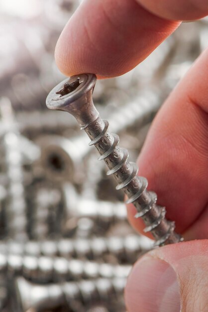 Premium Photo | Closeup of universal silver screws with torx head ... Premium Photo | Closeup of universal silver screws with torx head ...