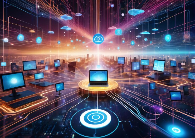 Cloud Computing Data Storage Digital Infrastructure Futuristic