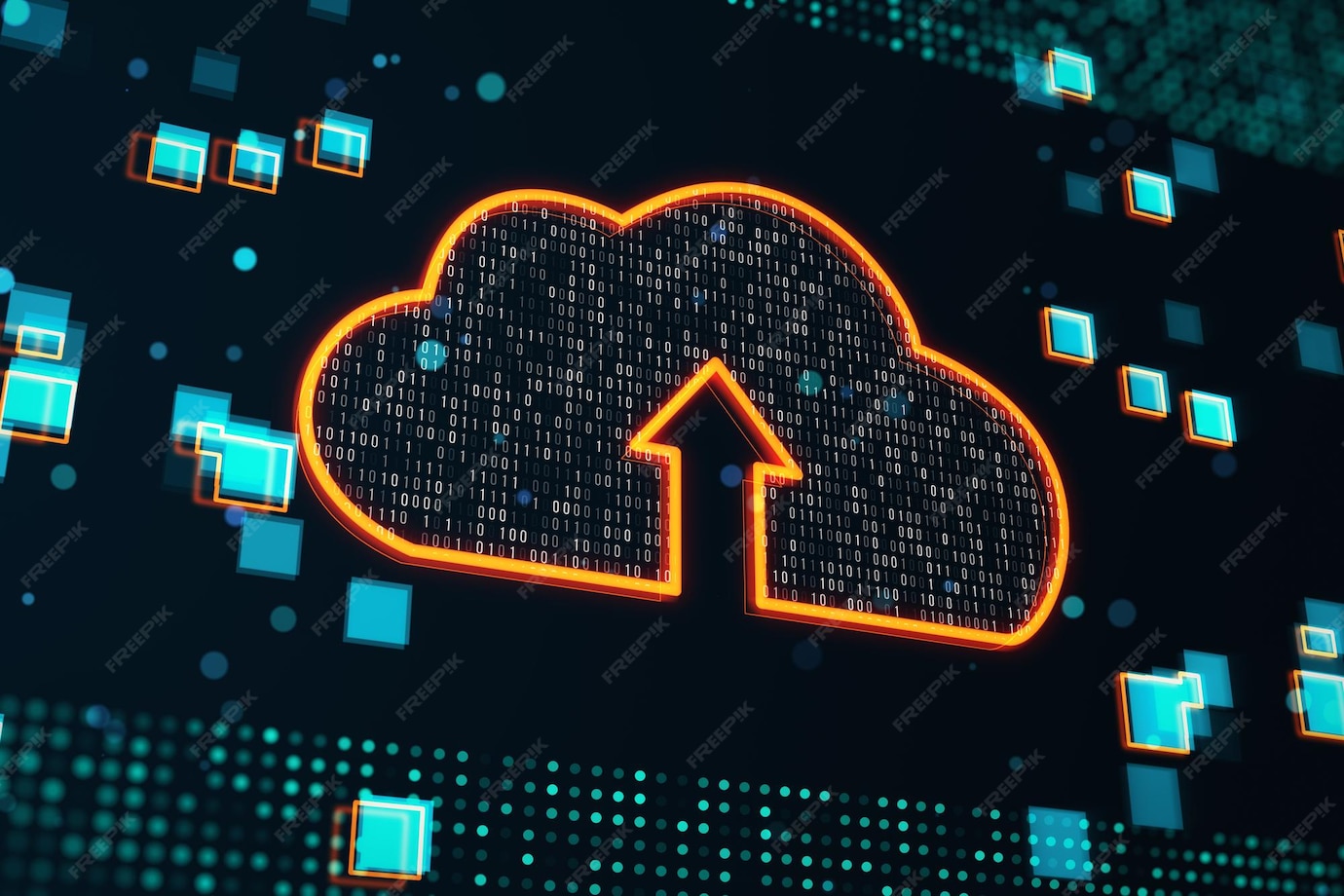 Premium Photo | Cloud computing and data transfer concept with digital ...