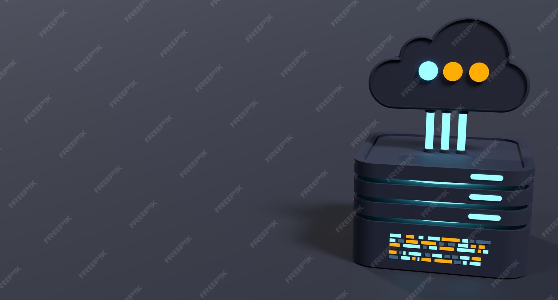 Premium Photo | Cloud computing technology Cloud data center with hosting server Cloud service ...