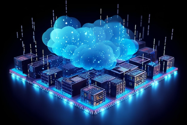 Premium AI Image | Cloud computing technology Premium AI Image | Cloud computing technology