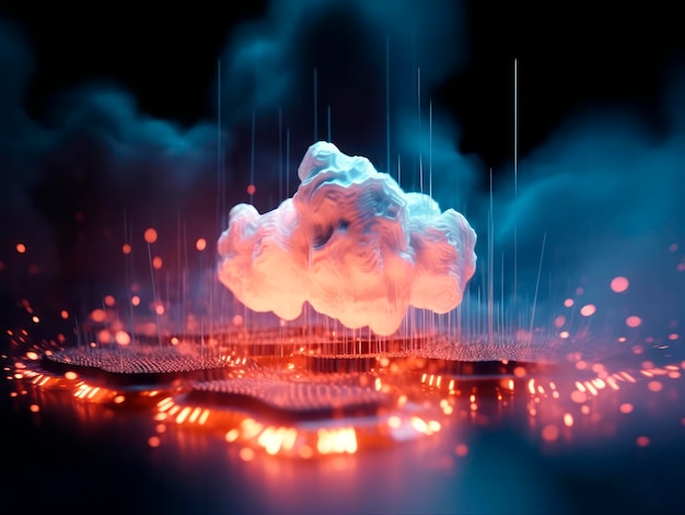 Premium AI Image | Cloud data storage technology concept Generative AI Premium AI Image | Cloud data storage technology concept Generative AI