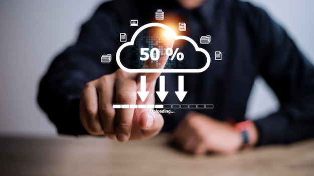 Premium Photo | Cloud storage technology concept businessmen use ... Premium Photo | Cloud storage technology concept businessmen use ...