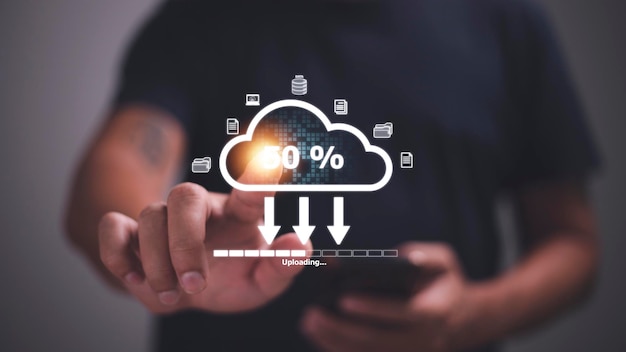 Premium Photo | Cloud storage technology concept businessmen use ... Premium Photo | Cloud storage technology concept businessmen use ...