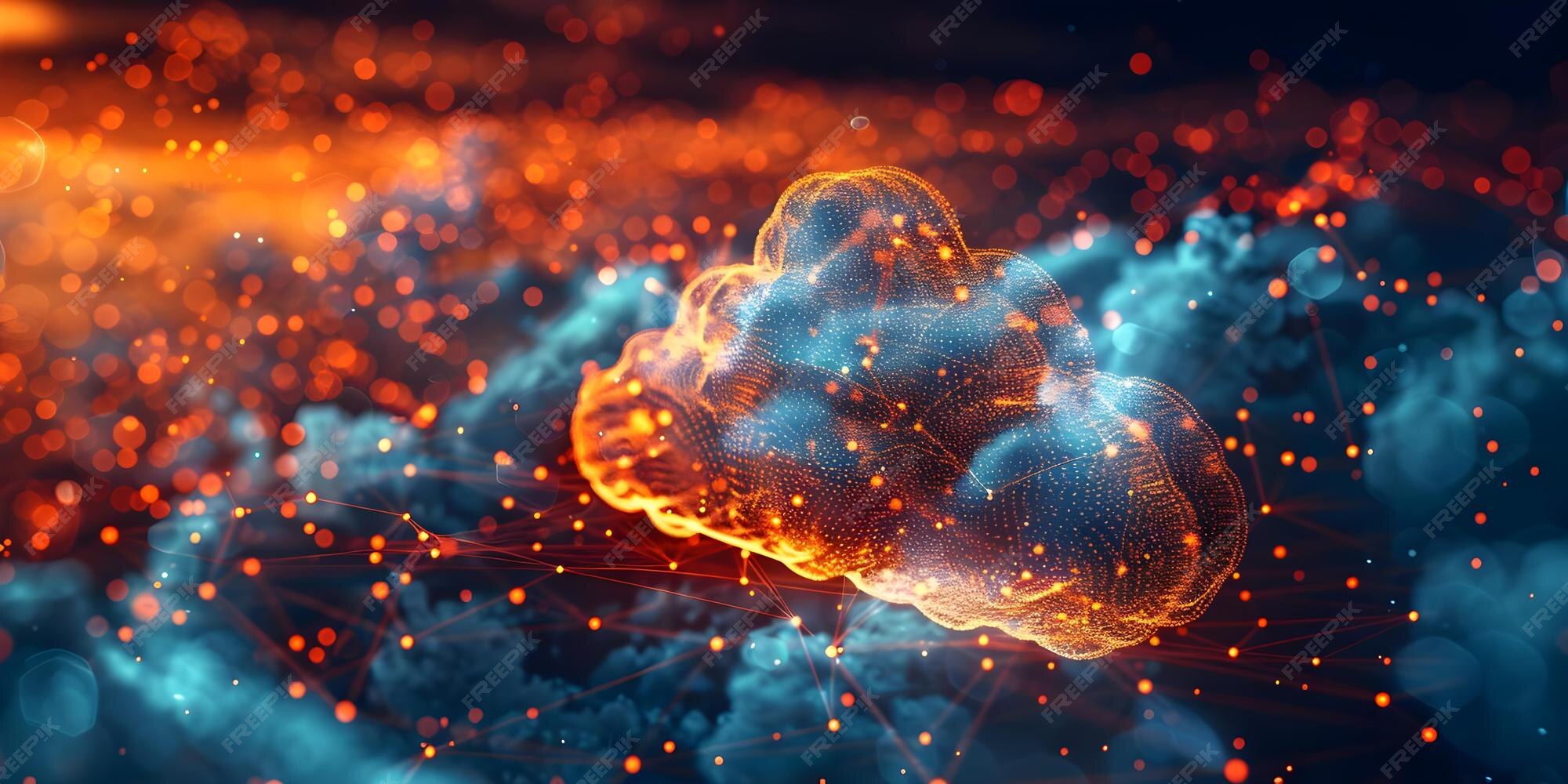Premium Photo Cloud With Connections Symbolizing Data Flow In Cloud Computing Technology Cloud