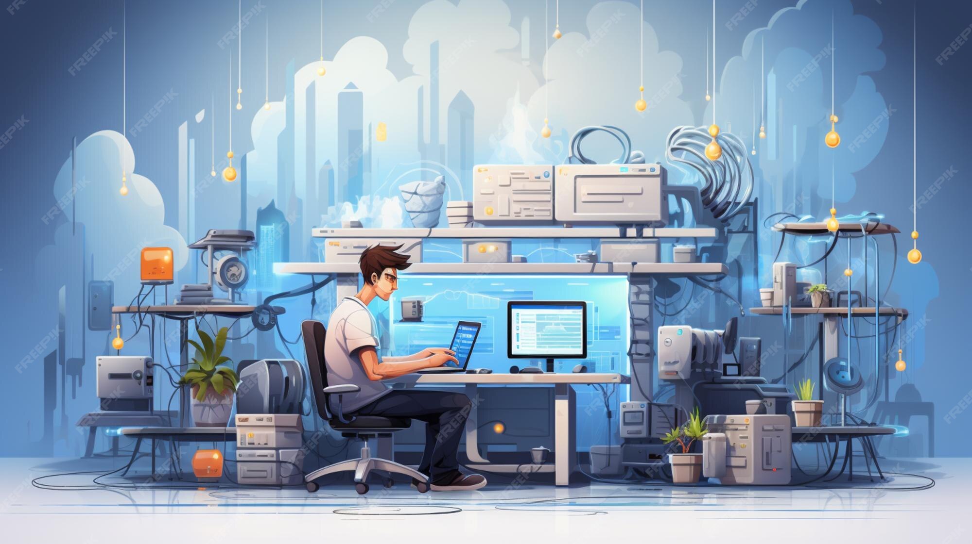 Premium Photo | Code testing cartoon banner. functional test ...