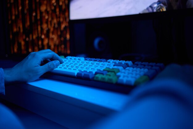 Premium Photo A Coder Is Working Late At Night On A Computer Screen Coding And Using A