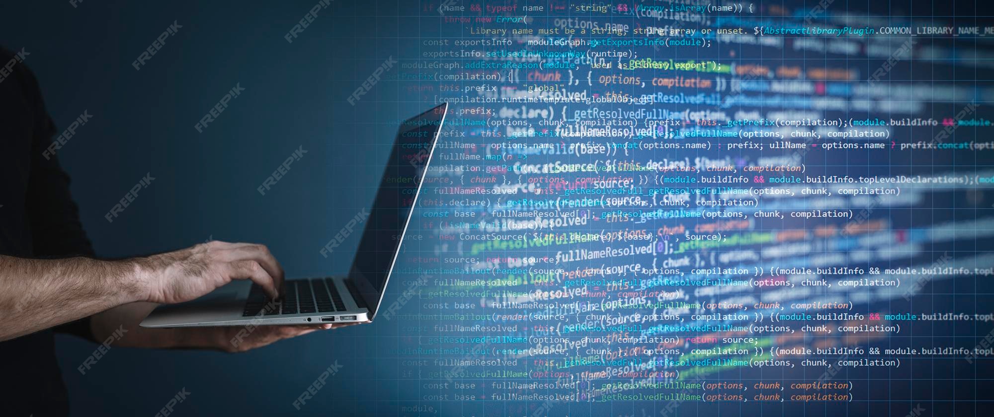 Coding background application development and code programming technology business computers ...