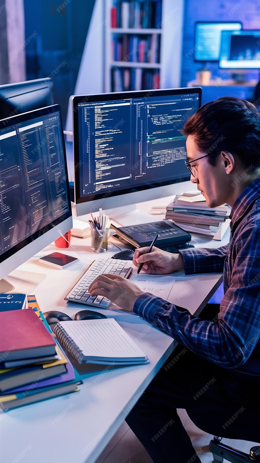 Premium Photo | Coding programming and creating website dashboards ...