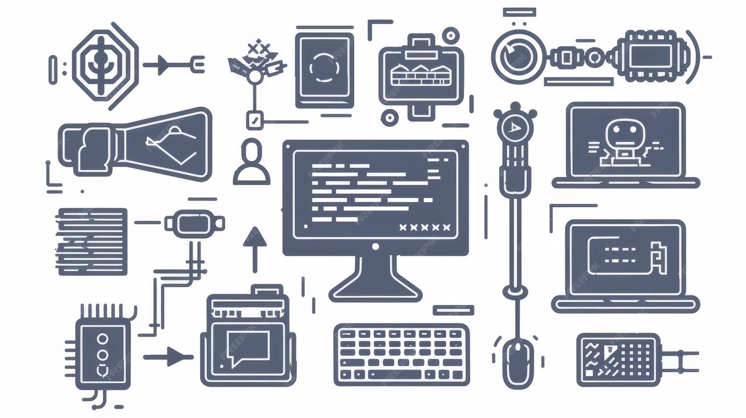 Premium Photo | Coding and programming doodle icons Algorithm scheme to develop software ...
