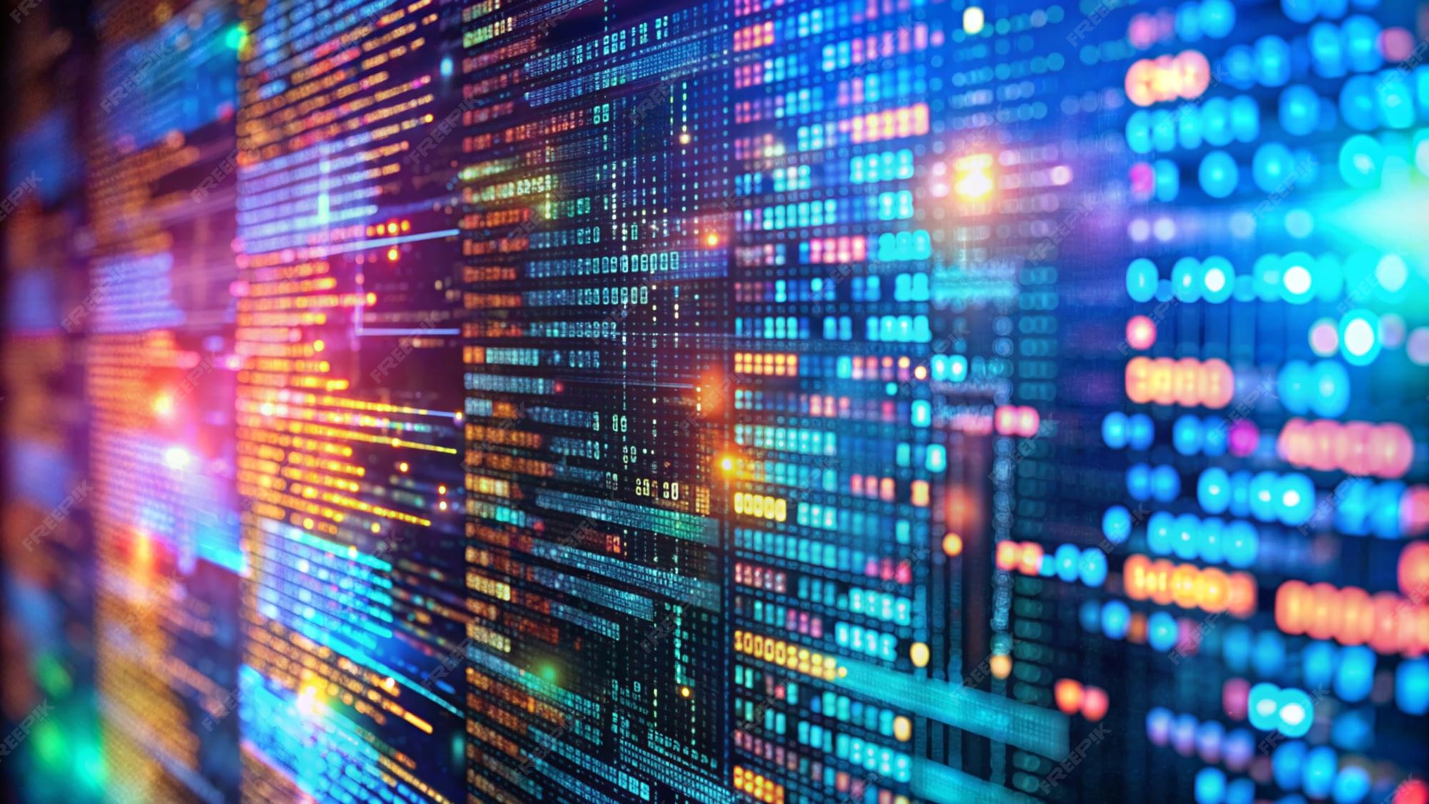 Coding programming source code screen Colorful abstract data display ...