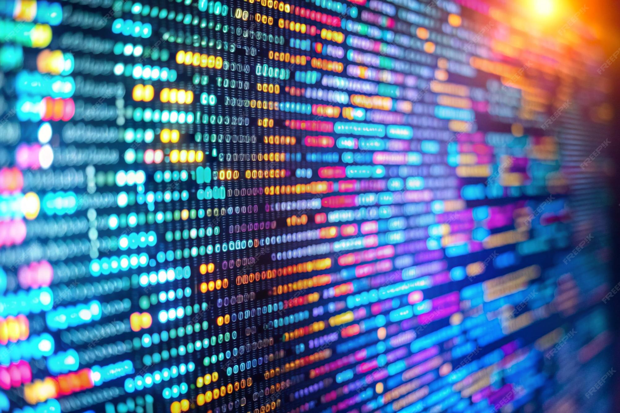 Coding Programming Source Code Screen Colorful Abstract Data Display Software Developer Web