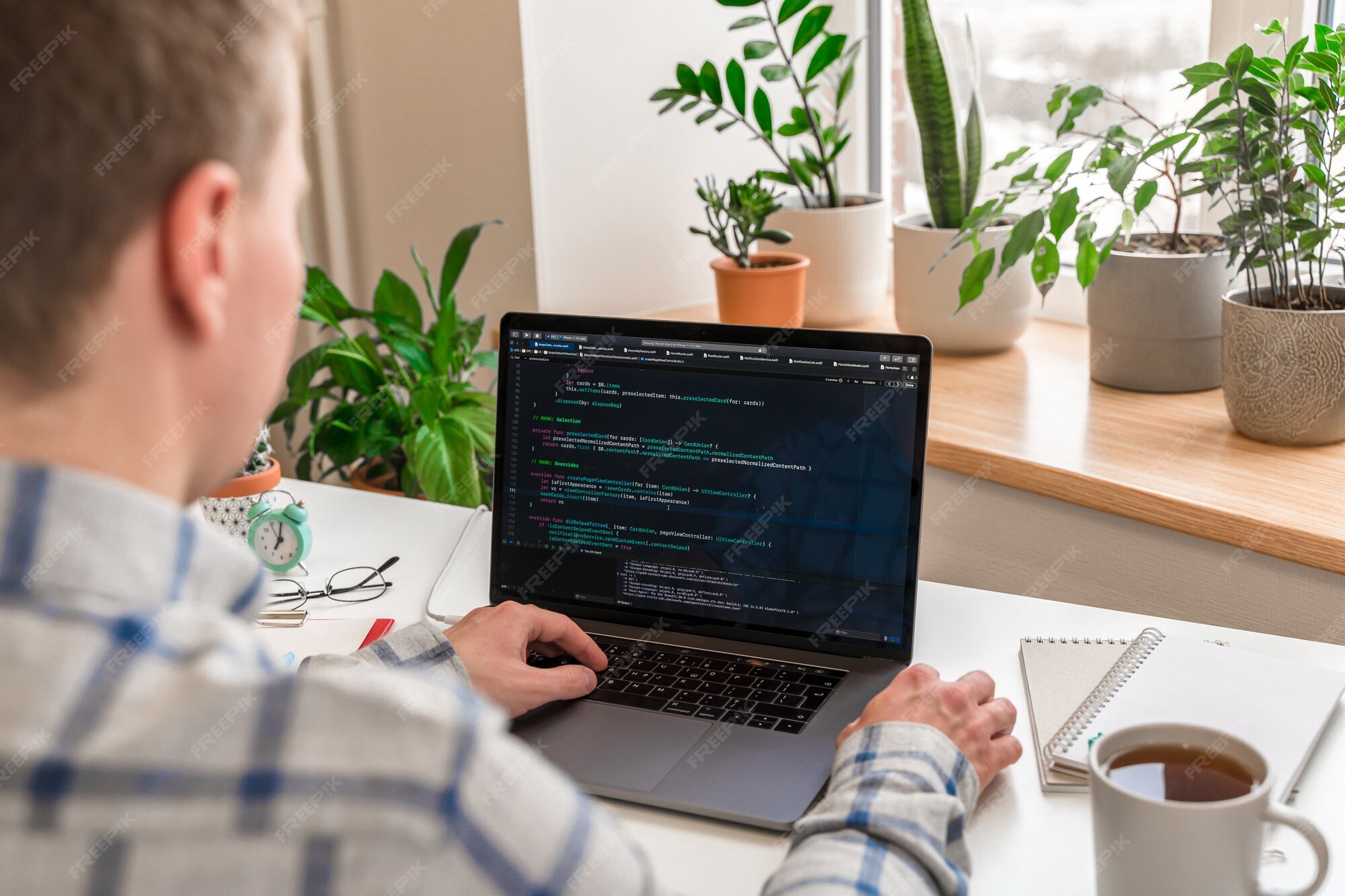 Premium Photo Coding On Screen Mans Hands Coding And Programming On Screen Laptop Development