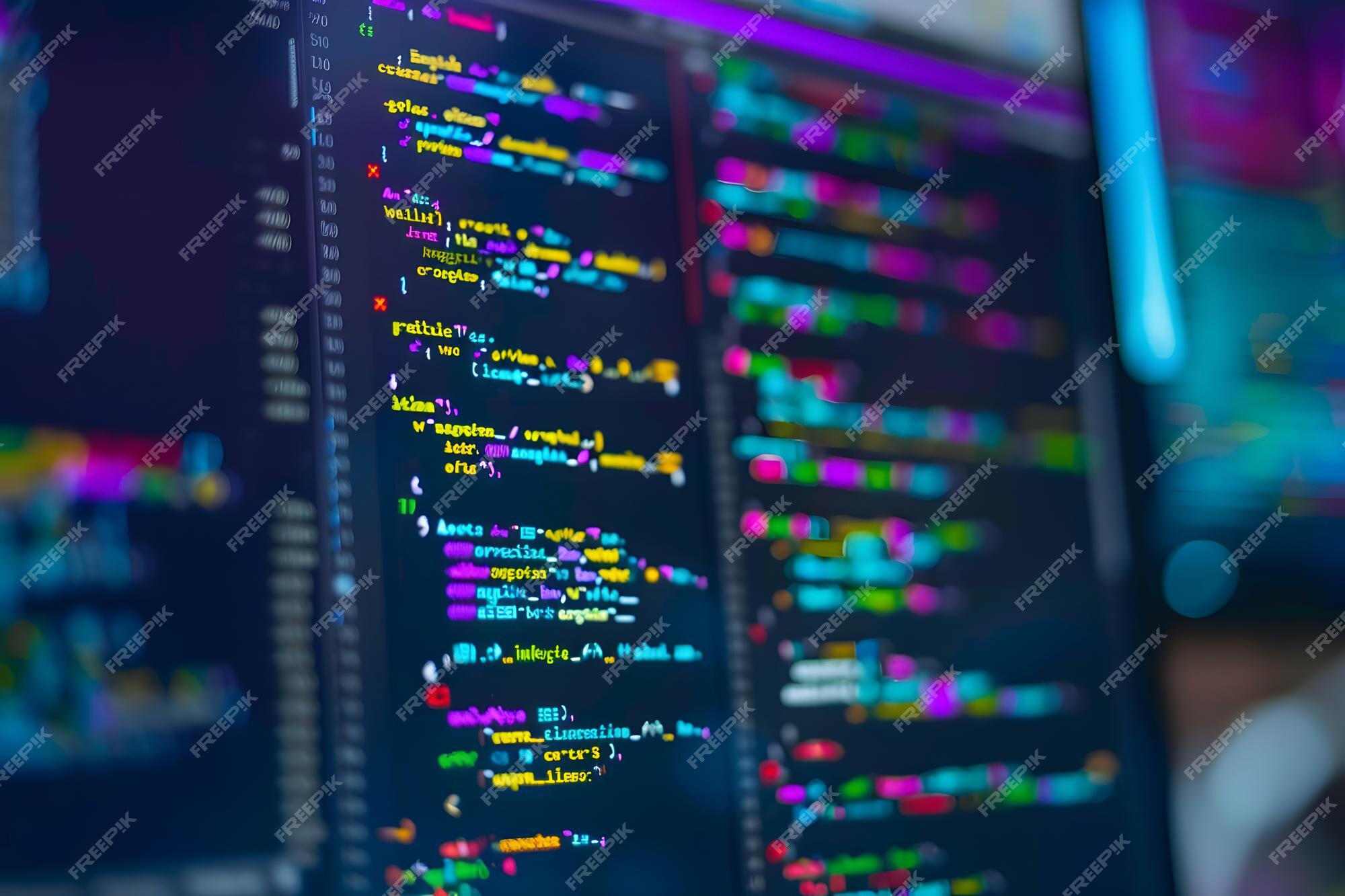 Premium Photo Coding And Scripting In A Programming Language On A Computer Screen With Code