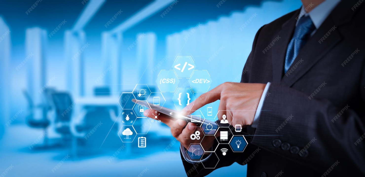 Premium Photo | Coding software developer work with augmented reality ...