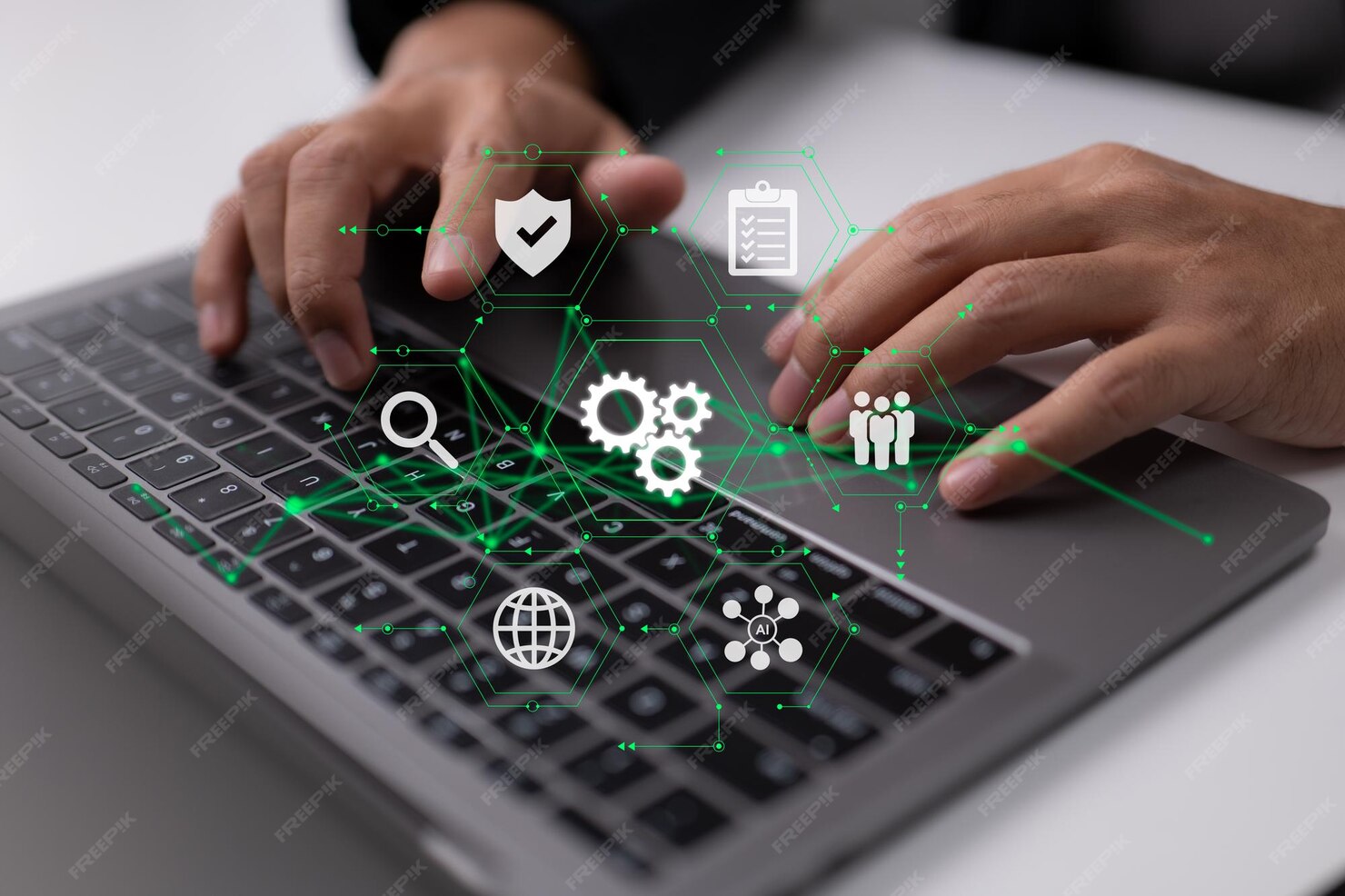 Premium Photo | Coding software developers use responsive cybersecurity and augmented reality ...