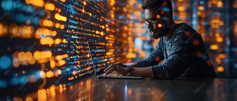 Premium Photo | Coding testing and coding crossplatform code on laptops ...