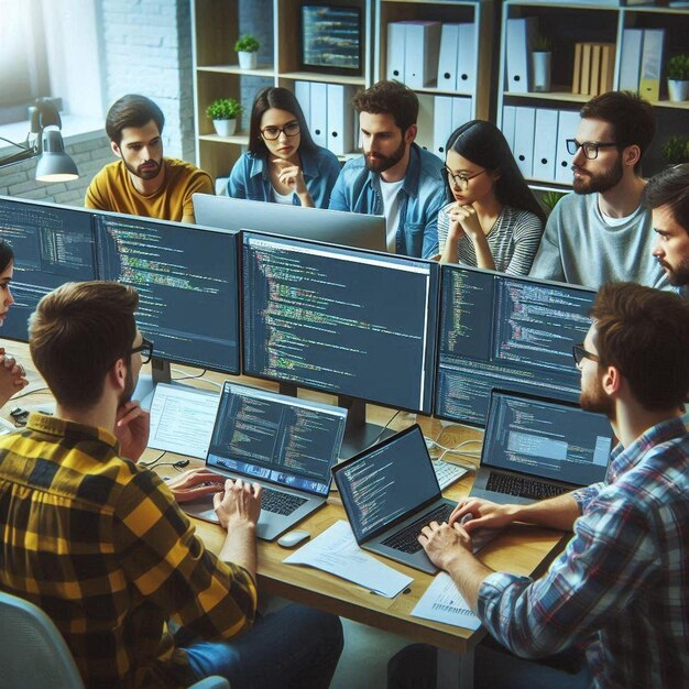 Collaborative Coding Premium Ai Generated Image