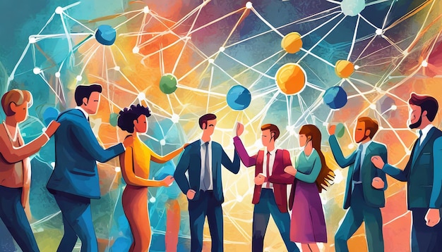 Premium Ai Image Collaborative Teamwork And Networking In A Vibrant