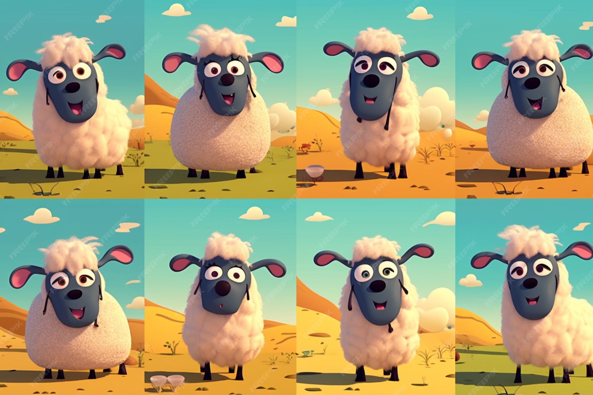 Premium Ai Image A Collage Of Sheep With Different Expressions Including One That Saysshaun