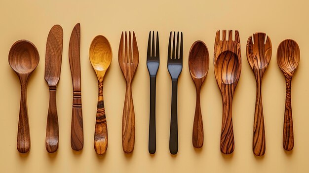 A collection of wooden spoons and spoons with a wooden spoon | Premium ... A collection of wooden spoons and spoons with a wooden spoon | Premium ...