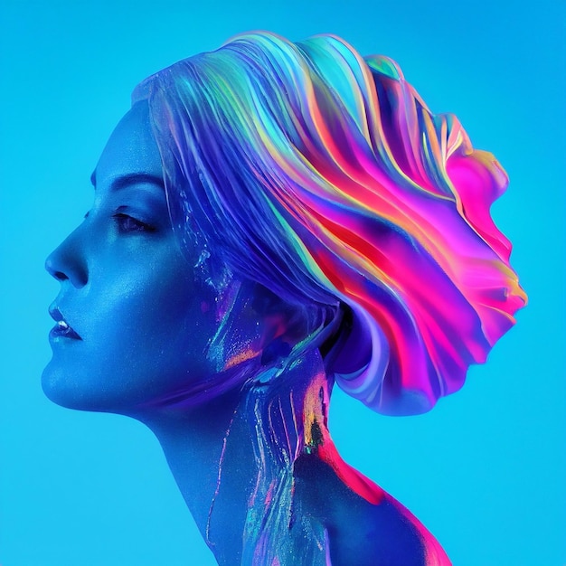 Premium Photo | Colorful abstract woman portrait 3d rendering Premium Photo | Colorful abstract woman portrait 3d rendering