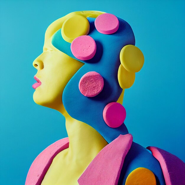 Premium Photo | Colorful abstract woman portrait 3d rendering Premium Photo | Colorful abstract woman portrait 3d rendering