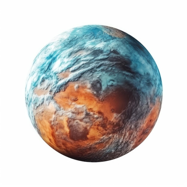 Premium Ai Image Colorful Alien Planet Isolated On White Background