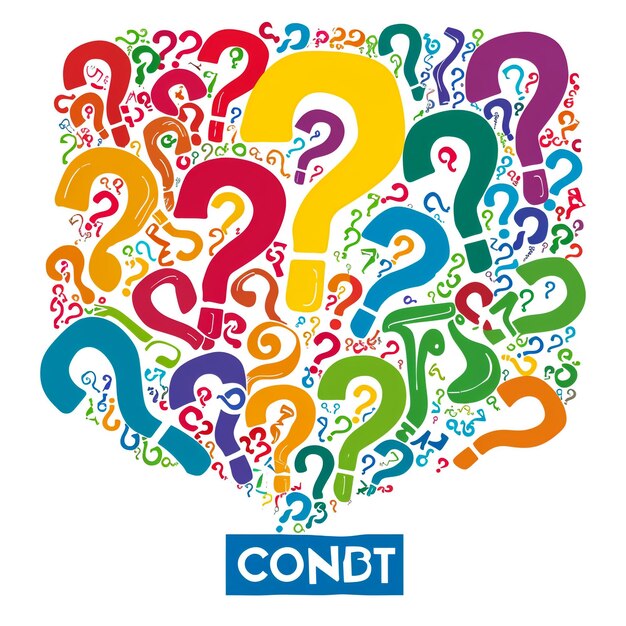 A colorful background with many question marks and question marks ... A colorful background with many question marks and question marks ...
