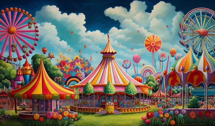 Premium AI Image | colorful carnival background Premium AI Image | colorful carnival background