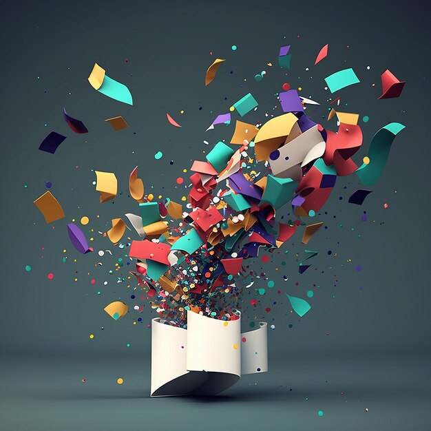 Premium AI Image | Colorful Confetti explosion Premium AI Image | Colorful Confetti explosion