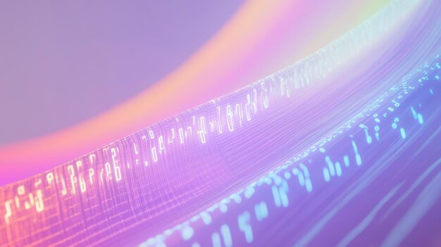 Colorful Digital Binary Code Illuminated by Pastel Lights in a ... Colorful Digital Binary Code Illuminated by Pastel Lights in a ...