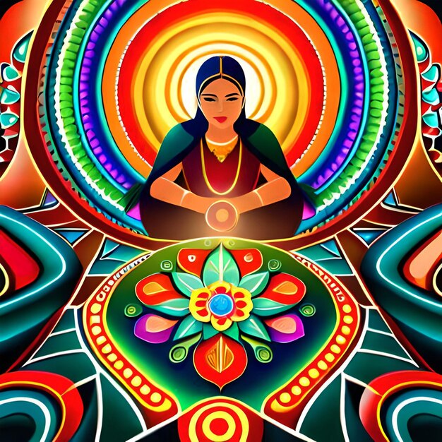 Premium AI Image | Colorful Diwali rangoli background Premium AI Image | Colorful Diwali rangoli background