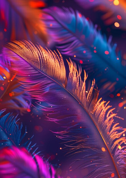 Premium AI Image | Colorful feathers carnival background Premium AI Image | Colorful feathers carnival background